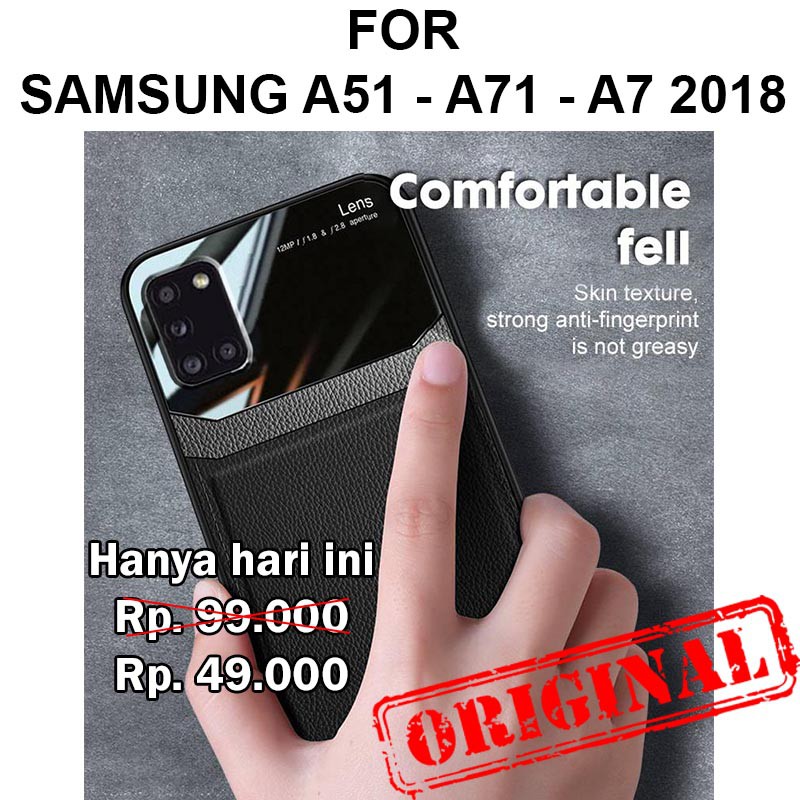 Jual MIRROR LEATHER case Samsung A51 - A71 - A7 2018 casing cover silikon tpu kulit slim ...