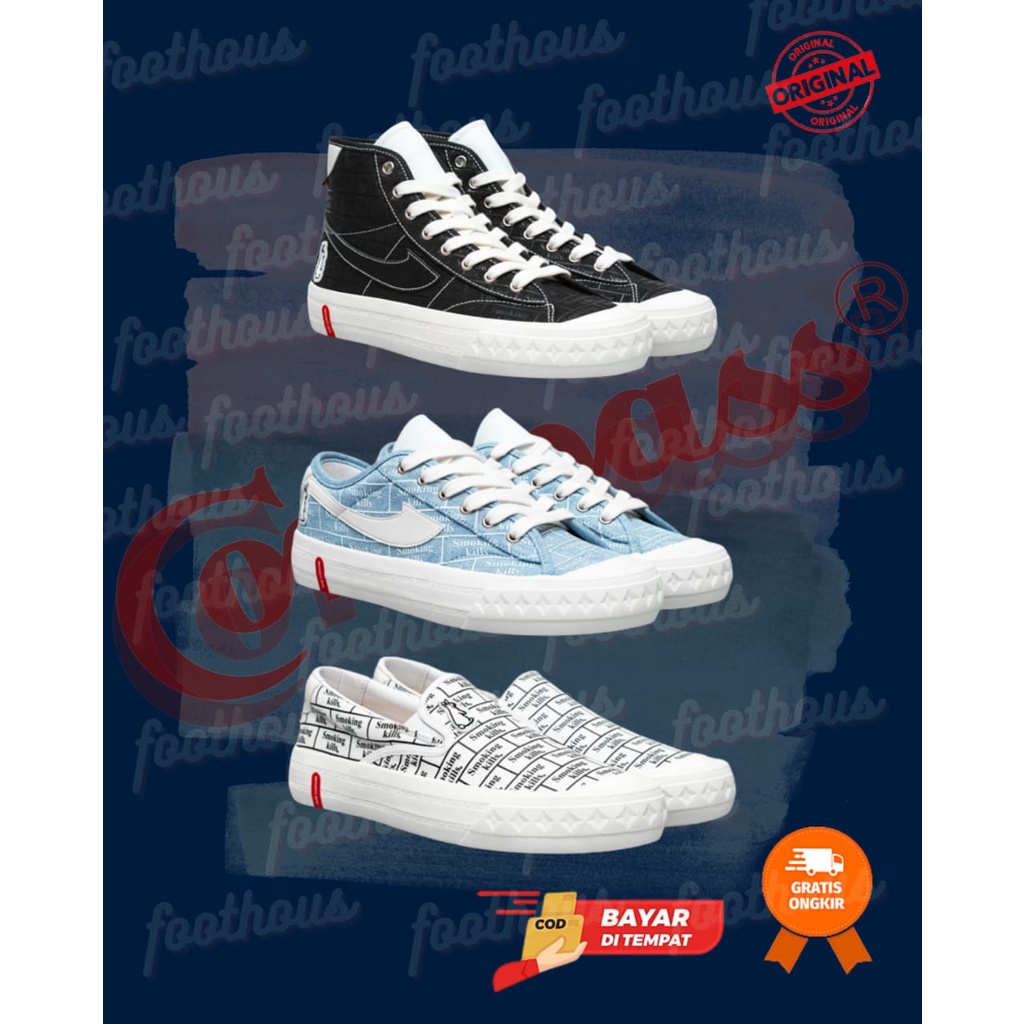 Jual Sepatu Compass x Fxxkingrabbits SMOKING KILLS 2022 Low / High ...