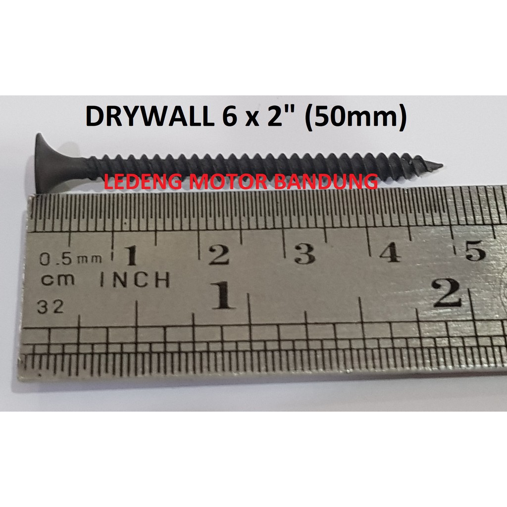 Jual Drywall Skrup Gypsum 6 x 2inci 50mm Baut Gipsum Plafon Mebel Kayu ...