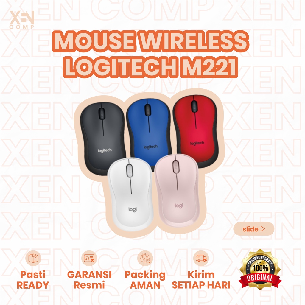 Jual Logitech Mouse Wireless M221 / M 221 Silent Click Original ...