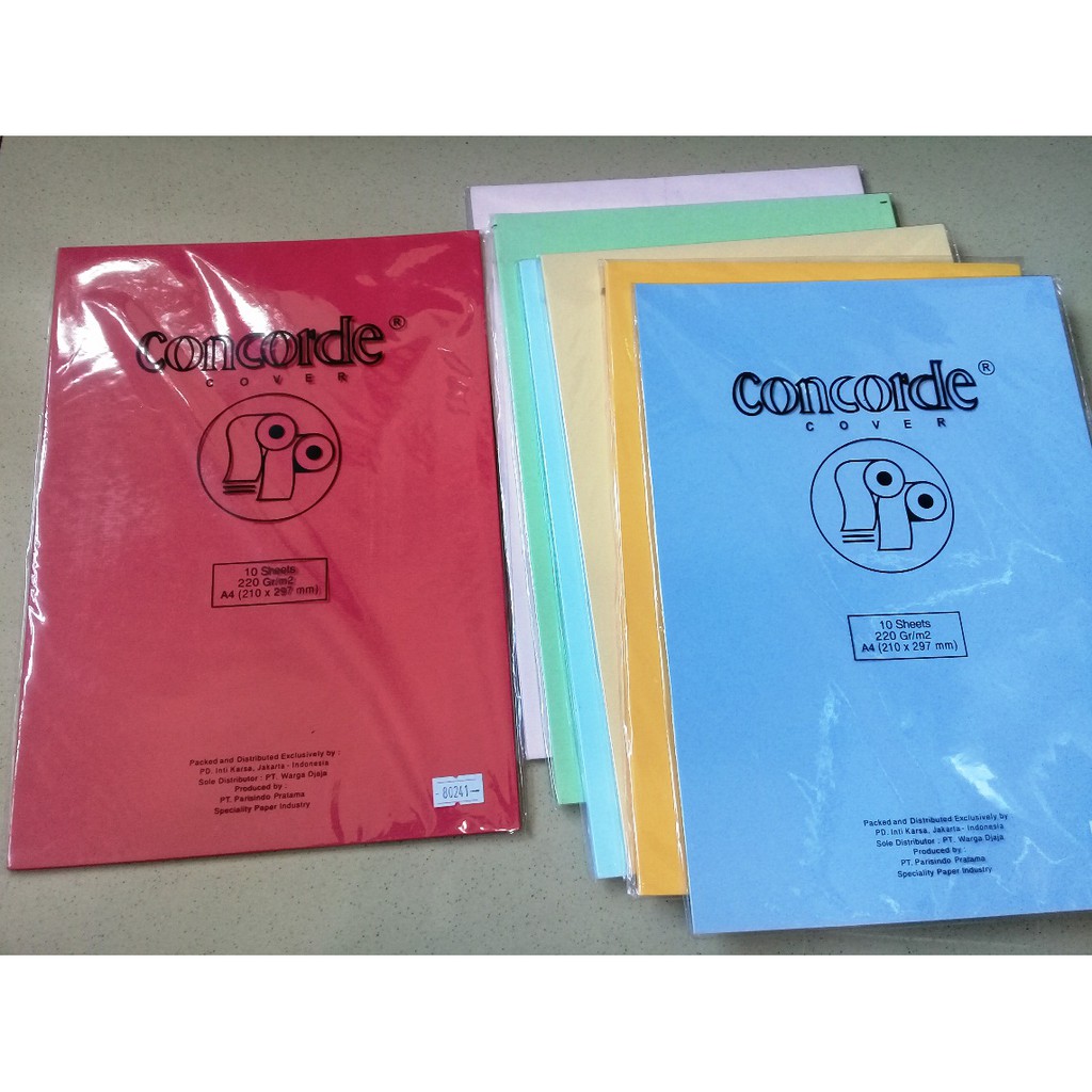 Jual Kertas Cover A4 Concorde 220gram 10 lembar - Concorde | Shopee ...