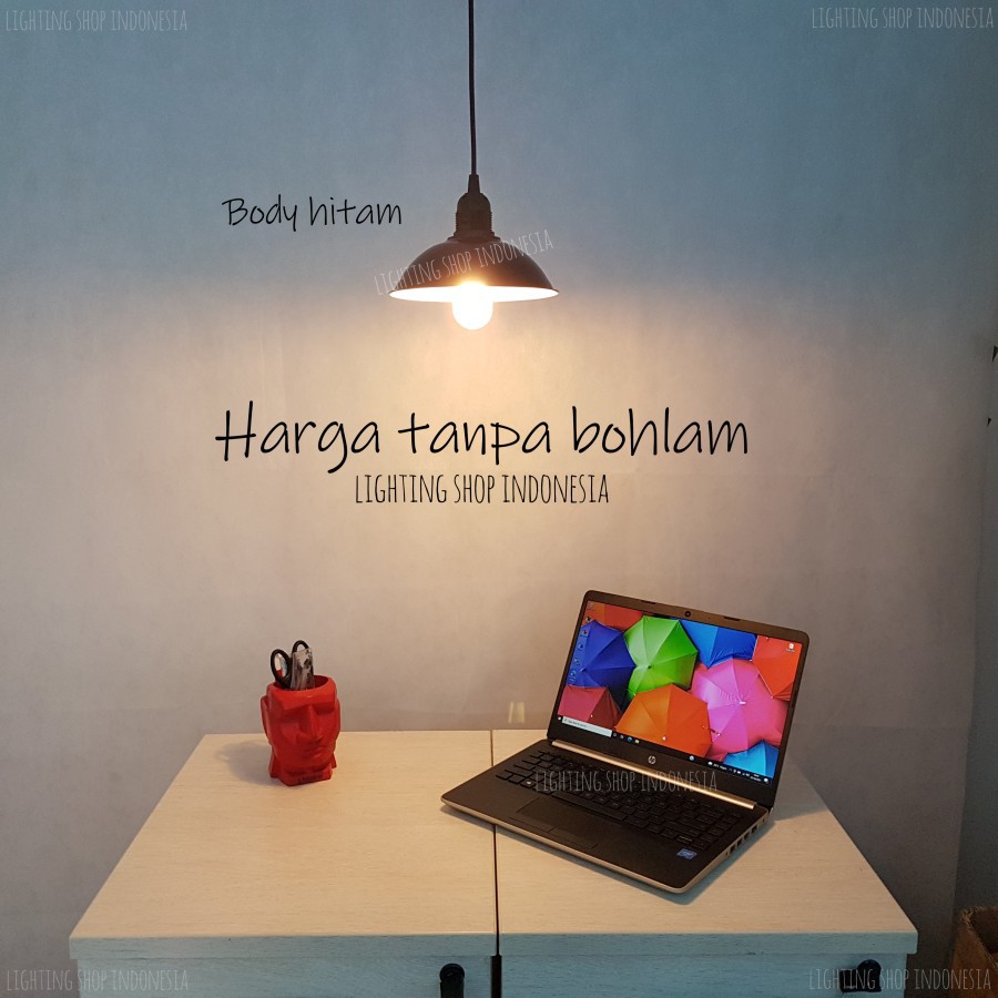 Jual Lampu gantung mini bar kap18.5cm hitam putih minimalis cafe ...