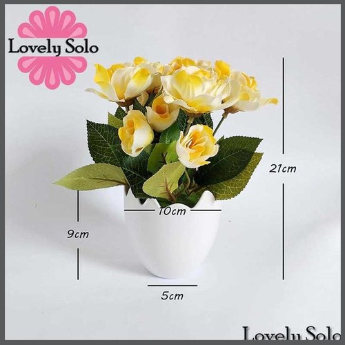 Jual Vas Bunga Mawar Artificial Sintetis Daun Plastik-Buket Bunga Rose ...