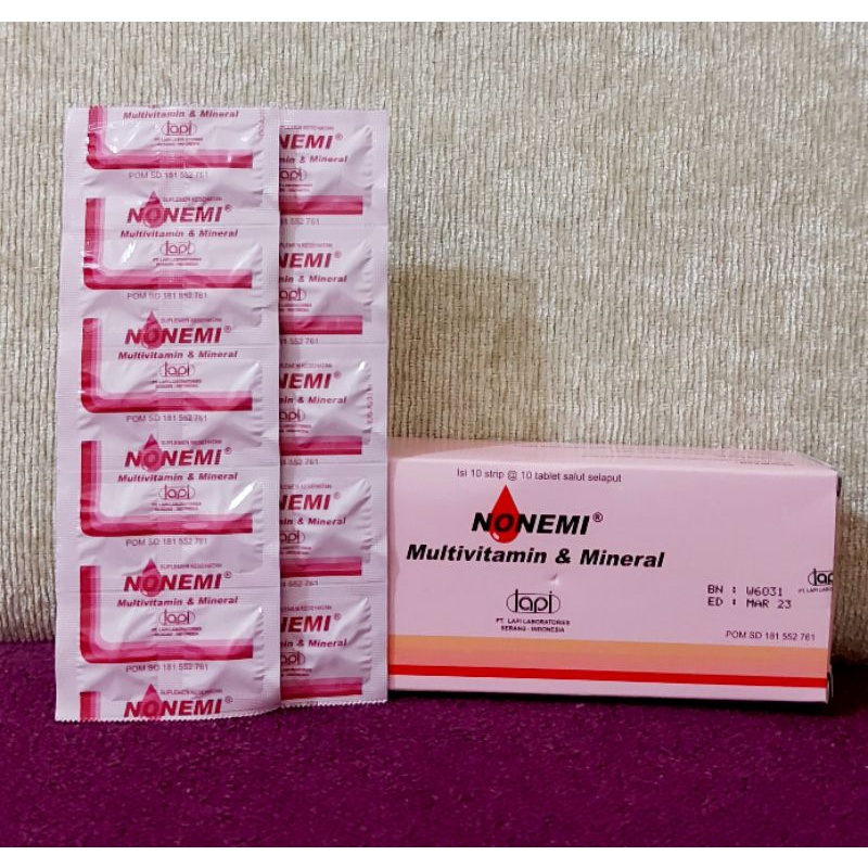 Jual Nonemi Tablet / multivitamin dan mineral penambah darah | Shopee ...