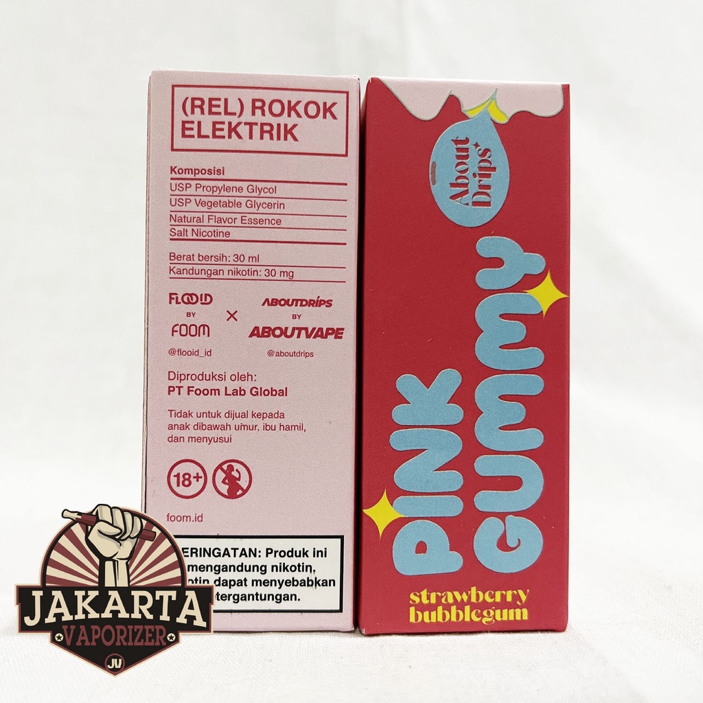 Jual [SALT] PINK GUMMY STRAWBERRY BUBBLEGUM SALT 30ML 30MG BY FOOM X ABOUT DRIPS | Shopee Indonesia