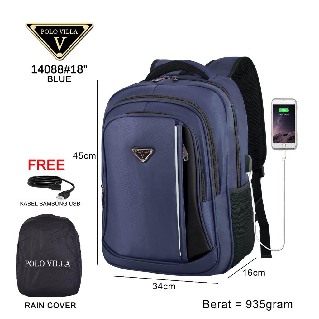Jual Ransel Tas Sekolah Backpack Polo Villa 14088 Tas Stylish (Free ...