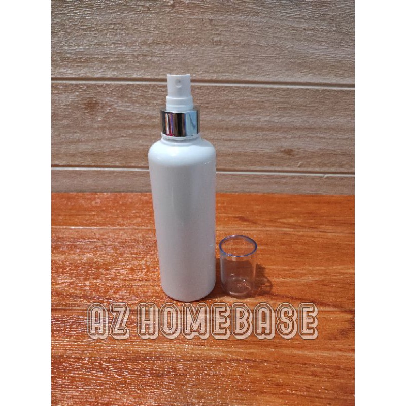 Jual Botol Spray 250ml Putih Tutup Silver Full Cap - Botol Spray 250 ml Ring Silver - Botol PET ...