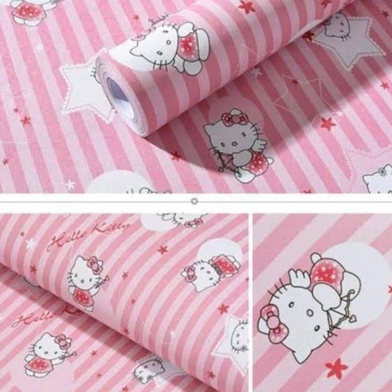 Jual Wallpaper Dinding Hello Kitty Salur Ukuran 1 Rol | Shopee Indonesia