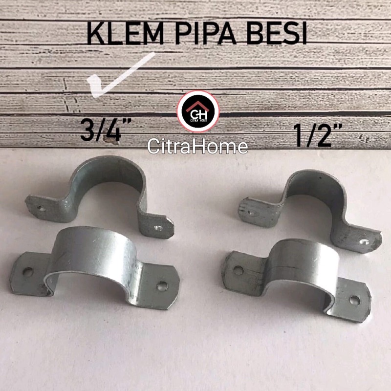 Jual Klem Pipa Besi 3/4” Tebal Sanshan Harga 1 pc | Shopee Indonesia