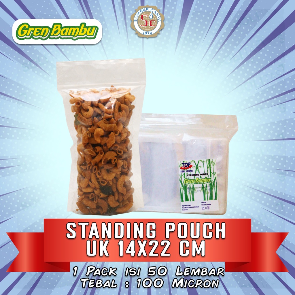 Jual Standing Pouch Tebal UK.14x22 cm isi 50 pcs | Shopee Indonesia