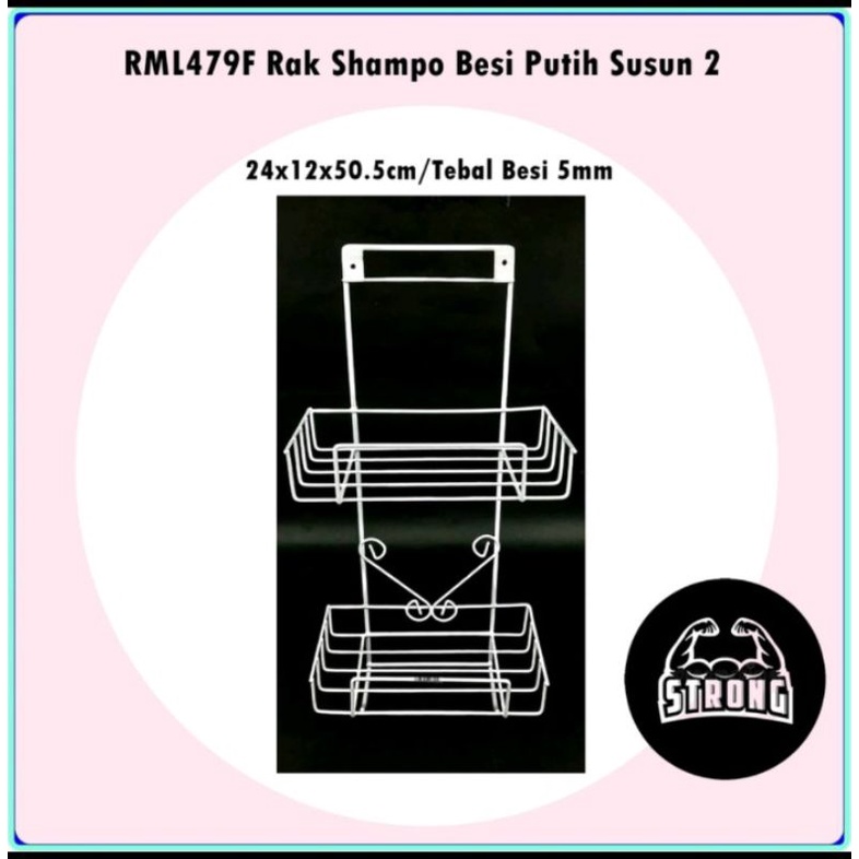 Jual Rak Sampo besi putih susun 2 rak shampoo kamar mandi rak toilet ...