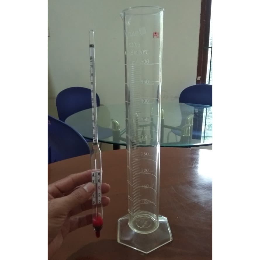 Jual Hydrometer Solar with Termometer Plus Gelas Ukur PMP 500 ml ...