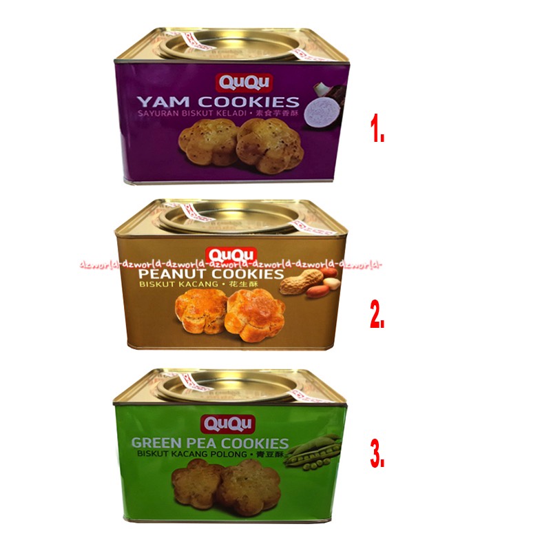 Jual Ququ 700gr Yam Cookies Peanut Cookies Green Pea Cookies Cemilan Snack Biskuit Rasa Kacang ...