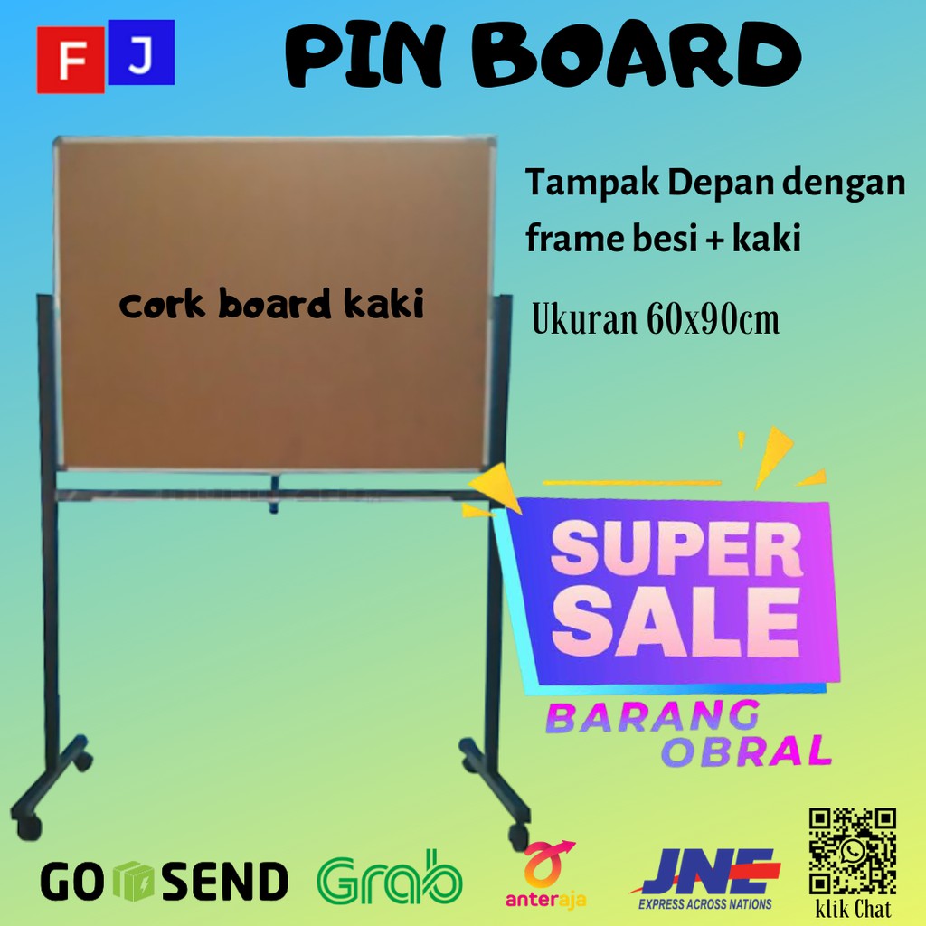 Jual Papan Pinboard/Softboard SAKANA Dimensi 60x90cm (Corkboard Frame ...
