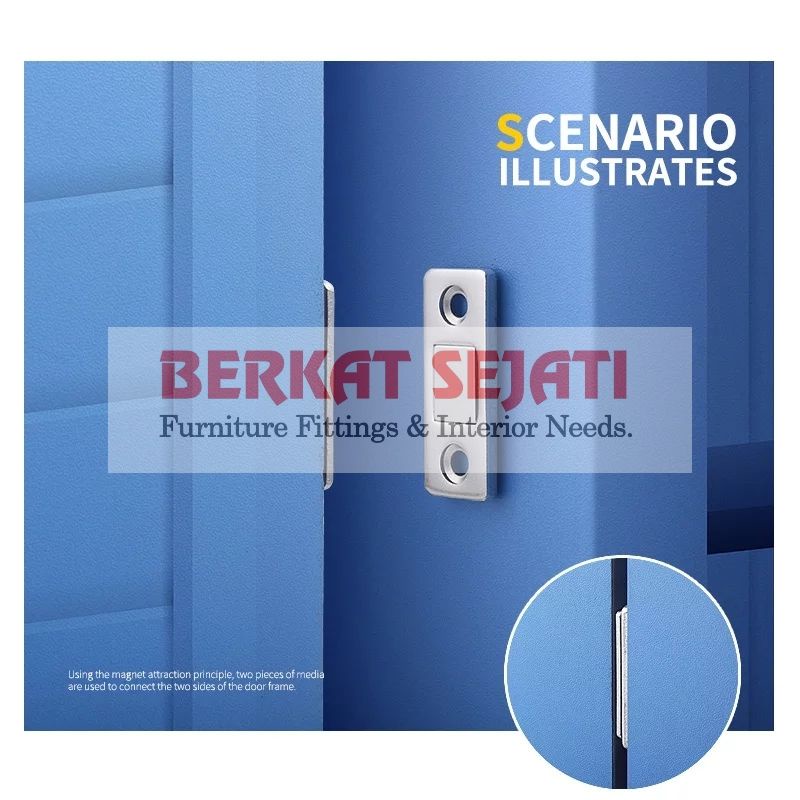 Jual Magnet Tipis Lurus Magnet Plat Door Closer Stopper Catch Penutup ...