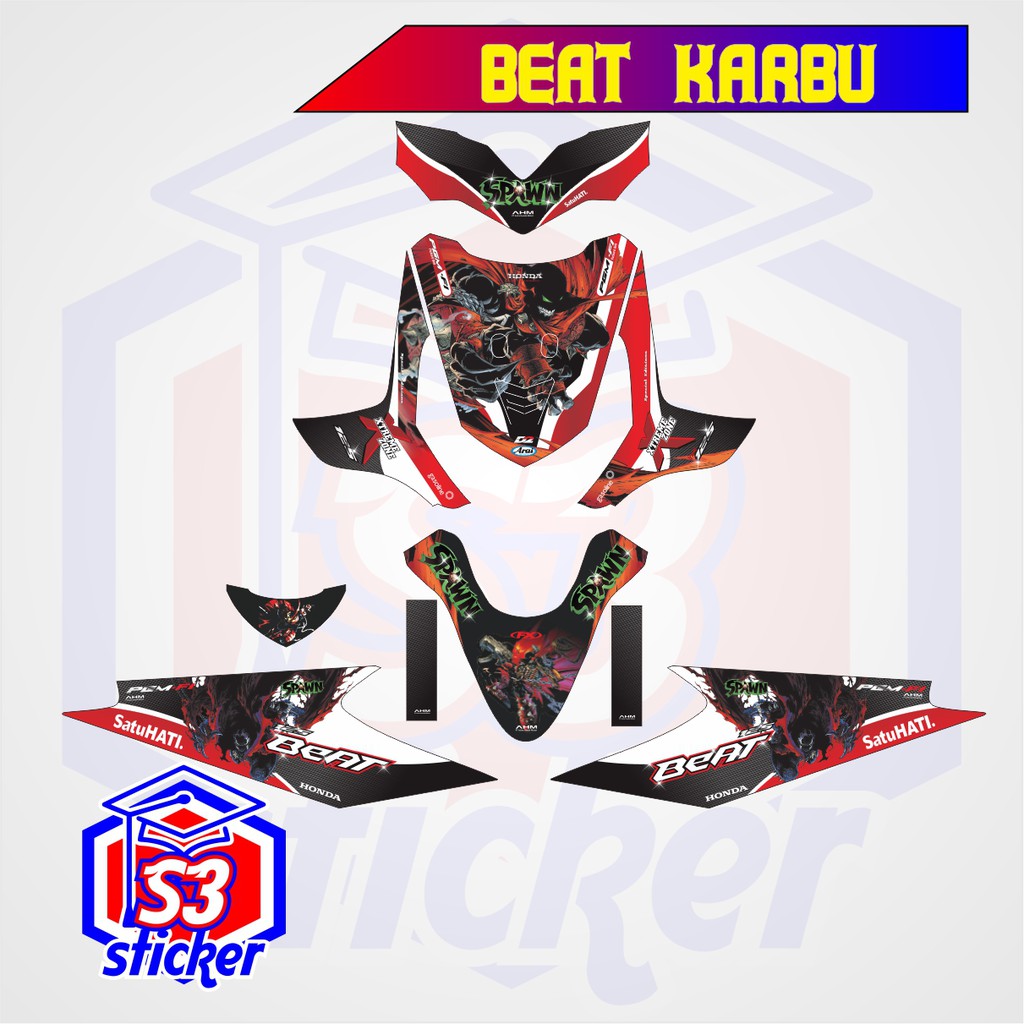 Jual STICKER DECAL MOTOR HONDA BEAT KARBU SUPER HERO | Shopee Indonesia