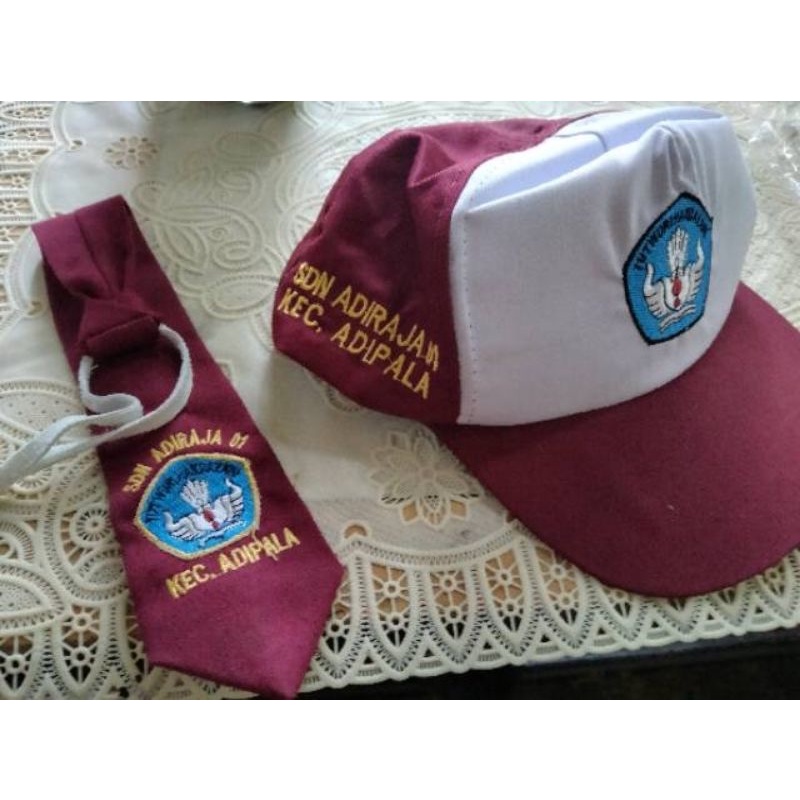 Jual TOPI SD BORDIR + DASI SD BORDIR IDENTITAS SEKOLAH (ATRIBUT SEKOLAH ...