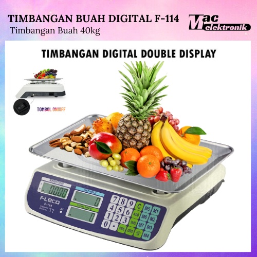 Jual Timbangan Buah Digital Max. 40kg Type F-114 double display/timbangan buah/timbangan sayur ...