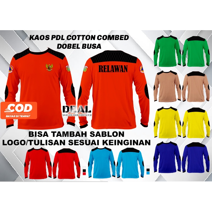 Jual KAOS RELAWAN PDL Cotton COMBED tebal 24s, Training Lapangan ...