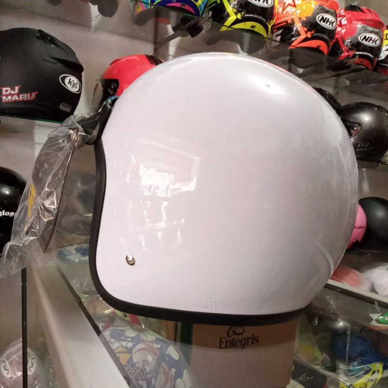 Jual HELM BOGO POLOS & CLASIC PUTIH SIZE L,XL,XXL+KACA CEMBUNG | Shopee ...