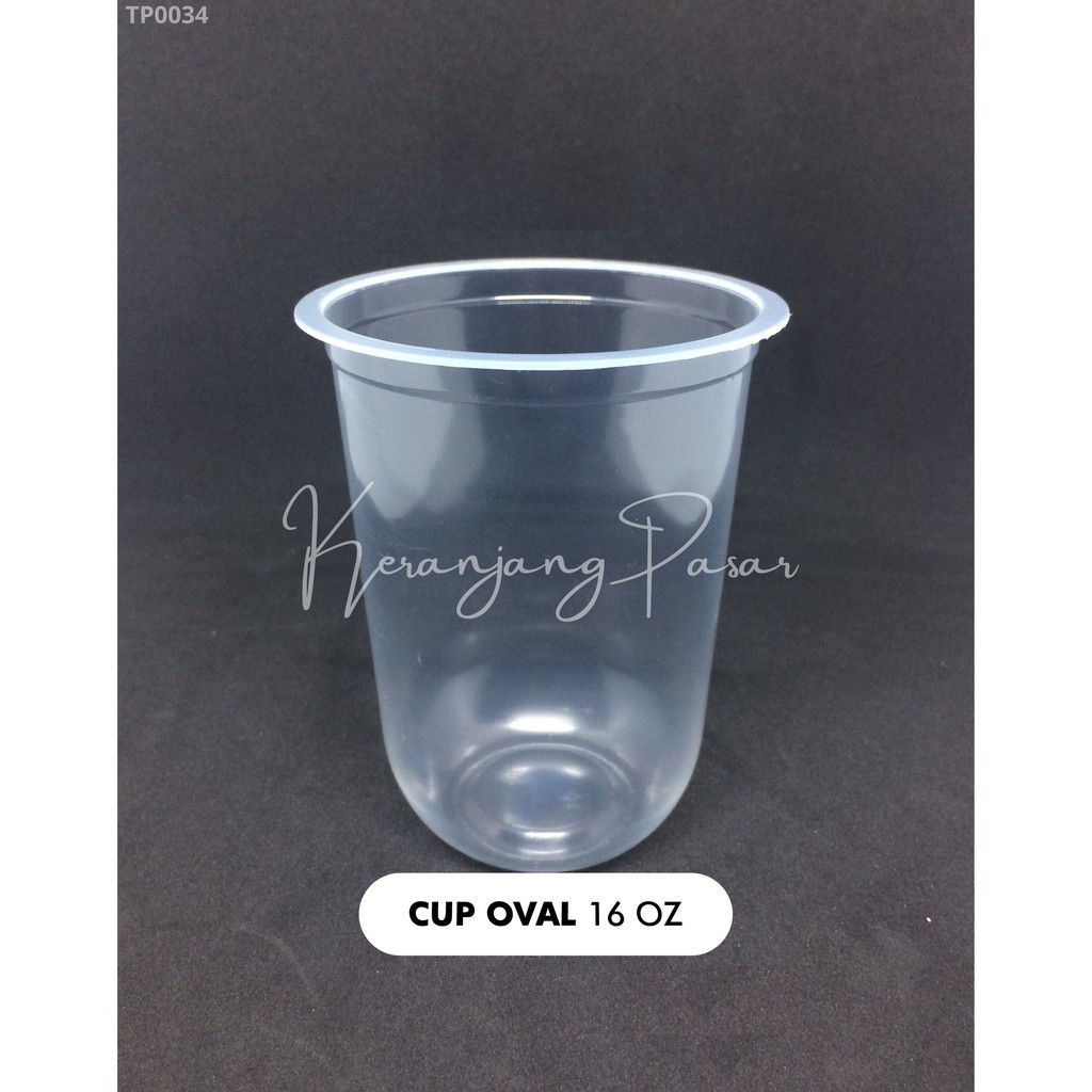 Jual Plastic Cup Oval / Gelas Plastik Oval 16 oz 8gr (480 ml) - Tanpa ...