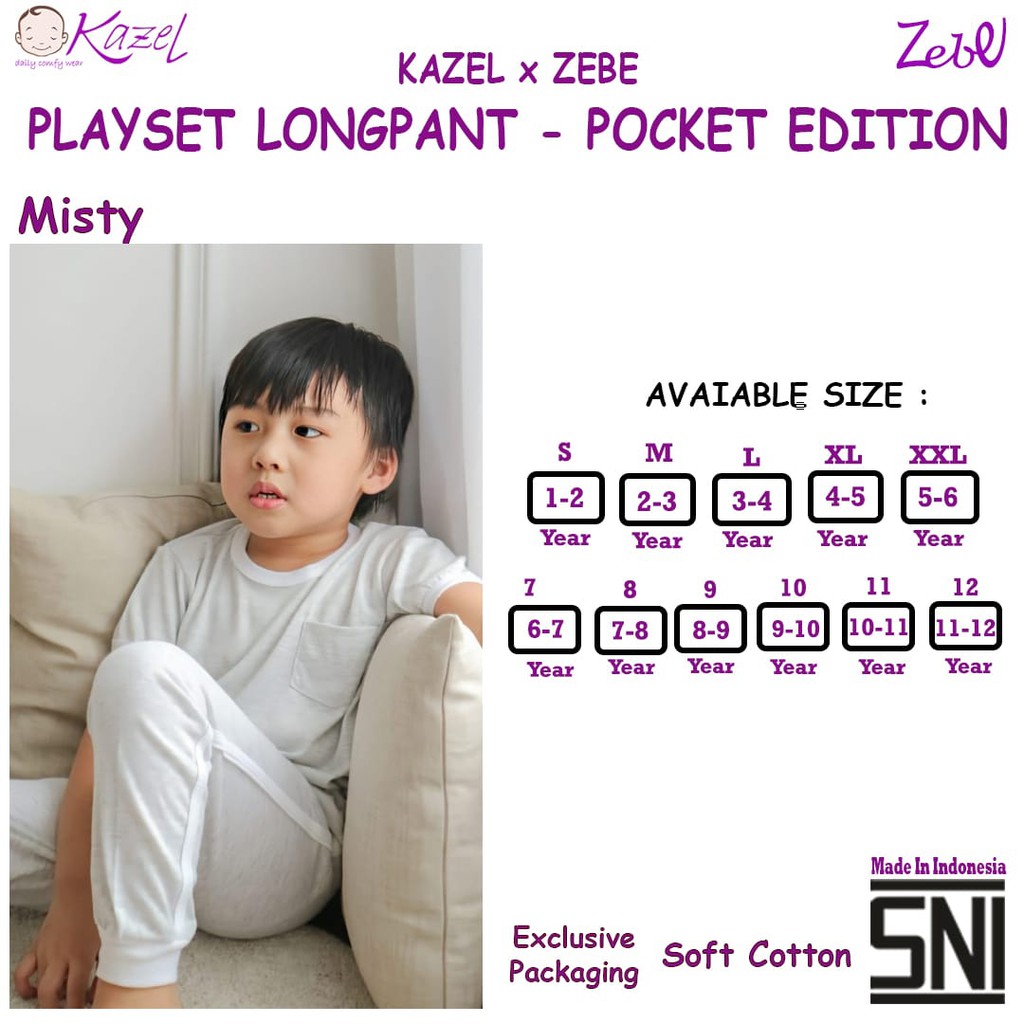 Jual Kazel x Zebe Setelan Playset Longpants 1-6 Tahun | Shopee Indonesia