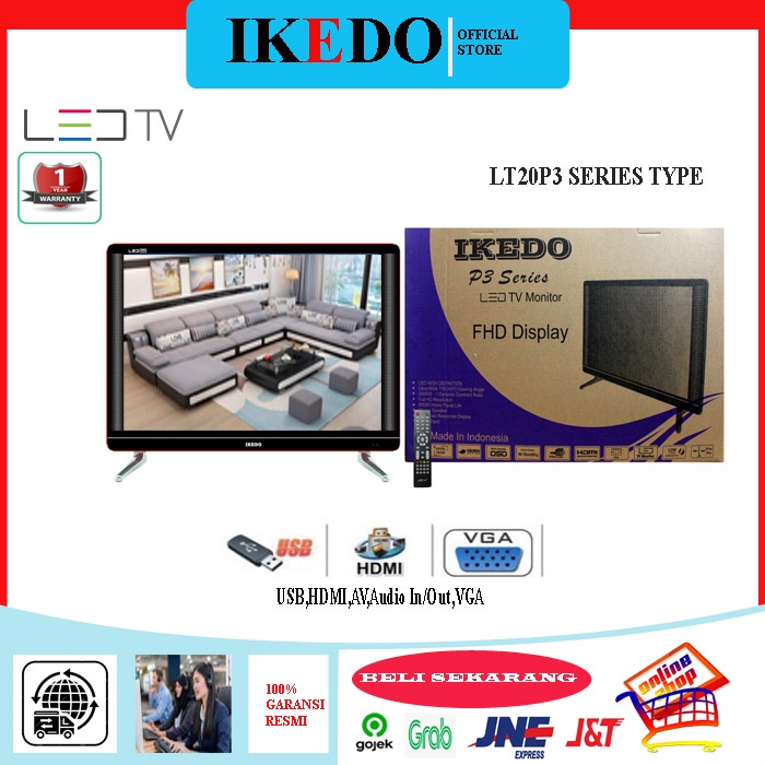 Jual TV LED 20 INCH IKEDO LT-20P3W | Shopee Indonesia