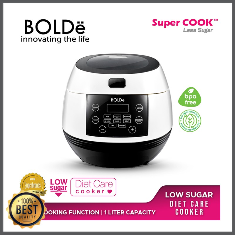 Jual BOLDe Rice Cooker Diet 1 Liter - Super Cook Less Sugar | Shopee ...