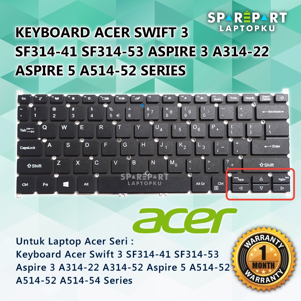 Jual Keyboard Acer Swift 3 SF314-41 SF314-53 Aspire 3 A314-22 Aspire 5 ...