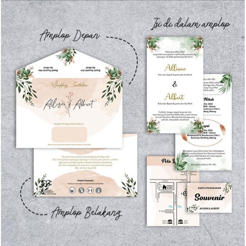 Jual undangan pernikahan amplop isi | undangan nikah kitan sunat ...