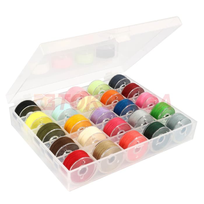 Jual Bobbin/Spool Set Isi 25 Pcs + Benang (Mesin Jahit Portable ...