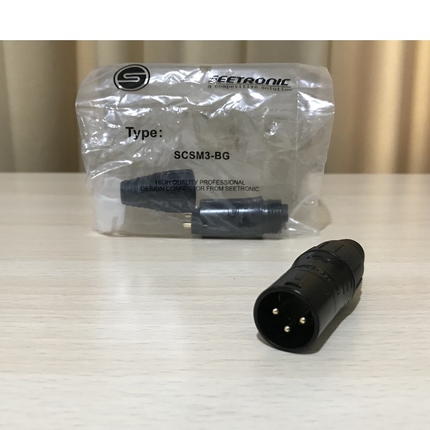 Jual JACK CANON XLR MALE GOLD PLATED LAPIS EMAS SEETRONIC SCSM3-BG ...