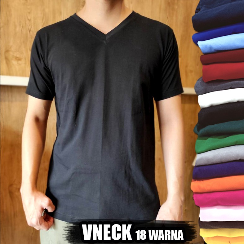 Jual Kaos Polos VNECK Cotton Katun Premium 24s Combed Tebal / Kaos ... Jual Kaos Polos VNECK Cotton Katun Premium 24s Combed Tebal / Kaos ...