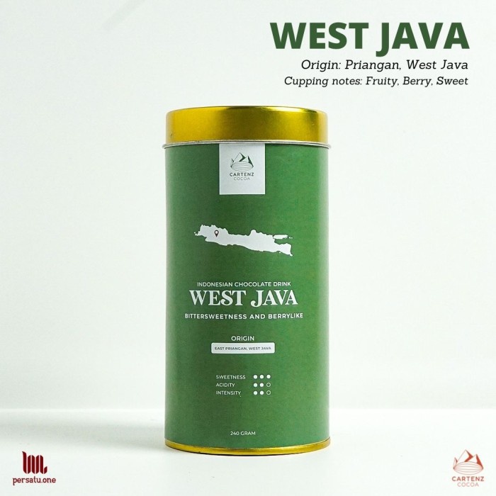 Jual [CARTENZ COCOA] West Java Chocolate Powder Drink Canister 240 gram ...
