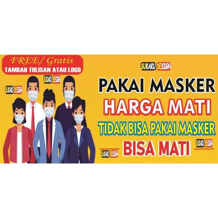 Jual Banner / Banner /Spanduk Wajib Pakai Masker Harga Mati Design Tni ...
