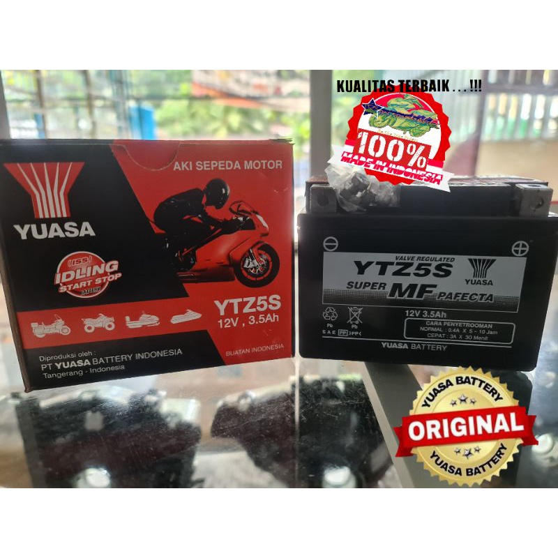 Jual AKI KERING/AKI YUASA YTZ5S 12V 3,5Ah Untuk Semua Jenis Sepeda Motor | Shopee Indonesia