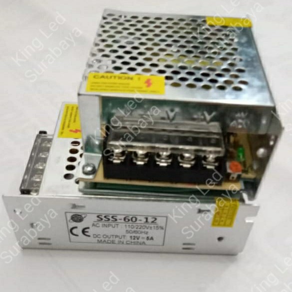 Jual Adaptor 12V 5A Power Supply Switching LED Jaring 5 Ampere 12 Volt DC | Shopee Indonesia
