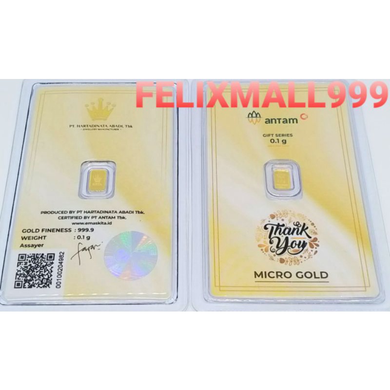 Jual LM MICRO GOLD ANTAM HARTADINATA LUXURY 0.1 GR / LOGAM MULIA HRTA ...