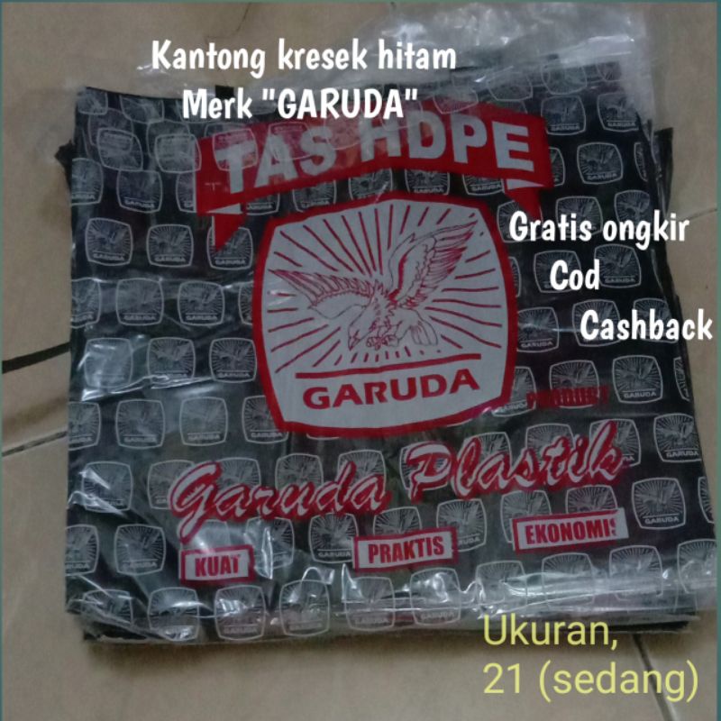 Jual Kantong kresek hitam murah merk Garuda, ukuran 21(sedang) | Shopee ...