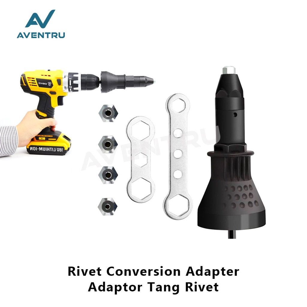 Jual Rivet Gun Adaptor for Cordless Drill Konverter Tang Rivet Adapter ...