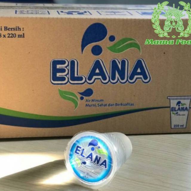 Jual Air Minum ELANA 220ml Kemasan Mineral 1 Dus Isi 48 Cup Gelas Kecil ...