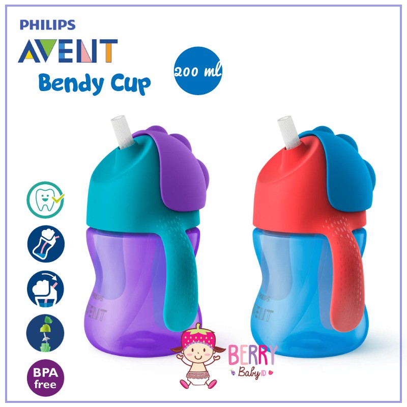 Jual Philips Avent Bendy Straw Cup Botol Sedotan Bayi 200 ml / 7 oz ...