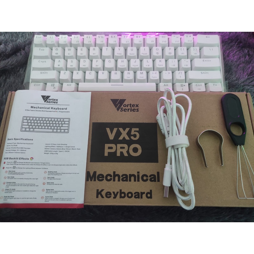 Jual Keyboard Vortex VX5 Pro - Putih Red Switch (Barang Ghoib) | Shopee ...