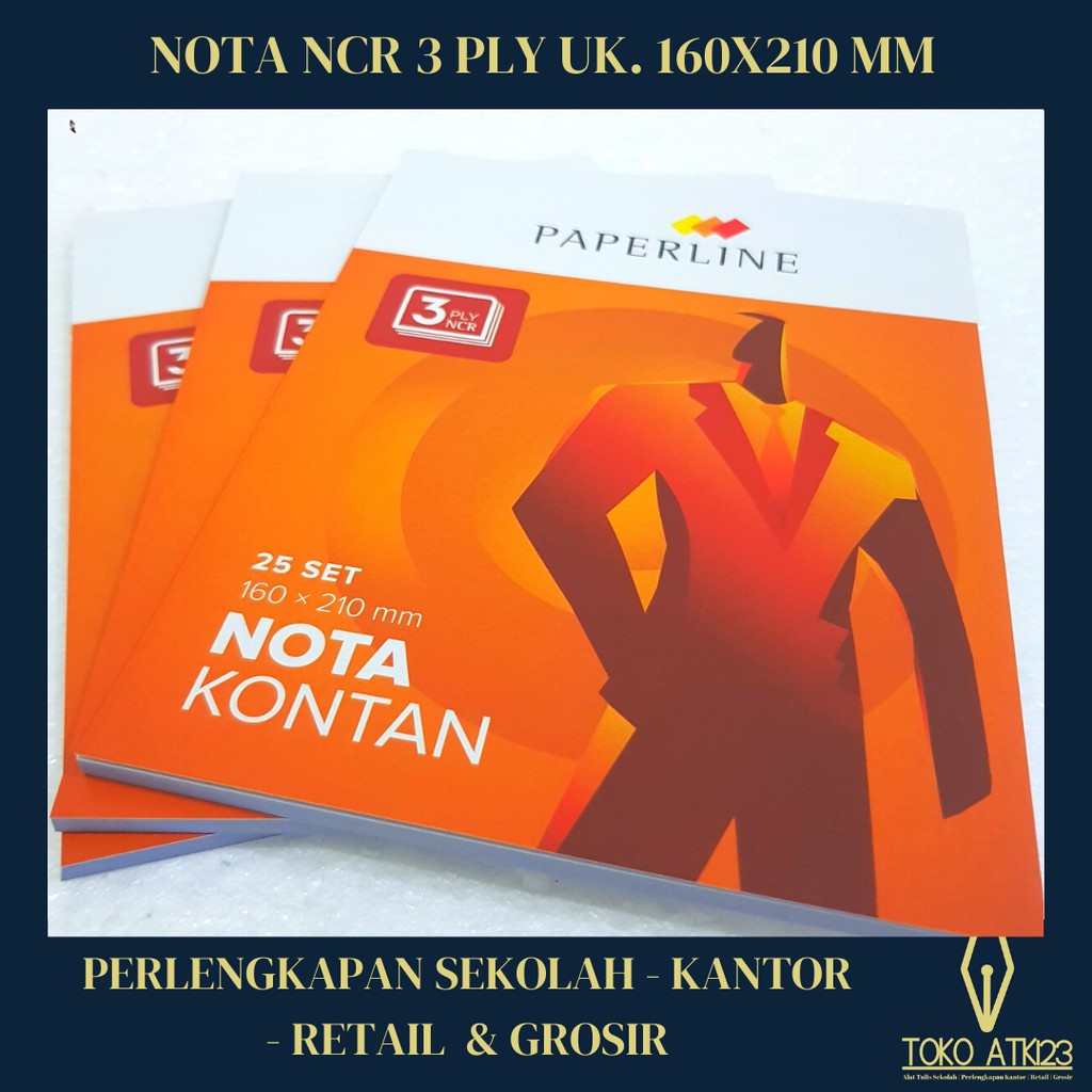 Jual Nota Besar 3 Ply NCR Merk Paperline / Rankap 3 / Putih Merah ...