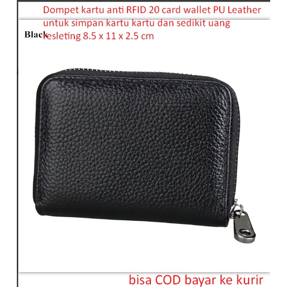 Jual Dompet kartu anti RFID 20 card wallet PU Leather untuk simpan ...