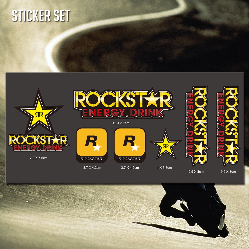 Jual Sticker Helm Motor ROCKSTAR Set | Shopee Indonesia