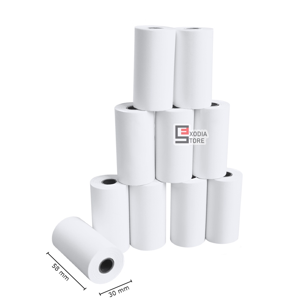 Jual Kertas Thermal 58mm ukuran 58x30mm isi 10 Roll / Receipt Struk ...