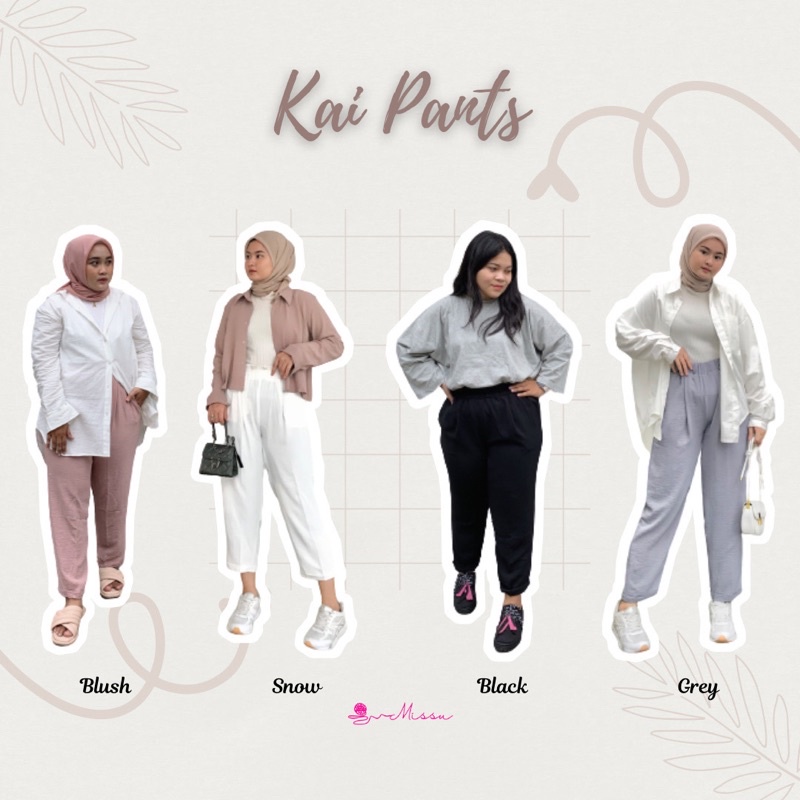 Jual Kai Pants (celana kerja baggy bahan crinkle airflow) | Shopee Indonesia