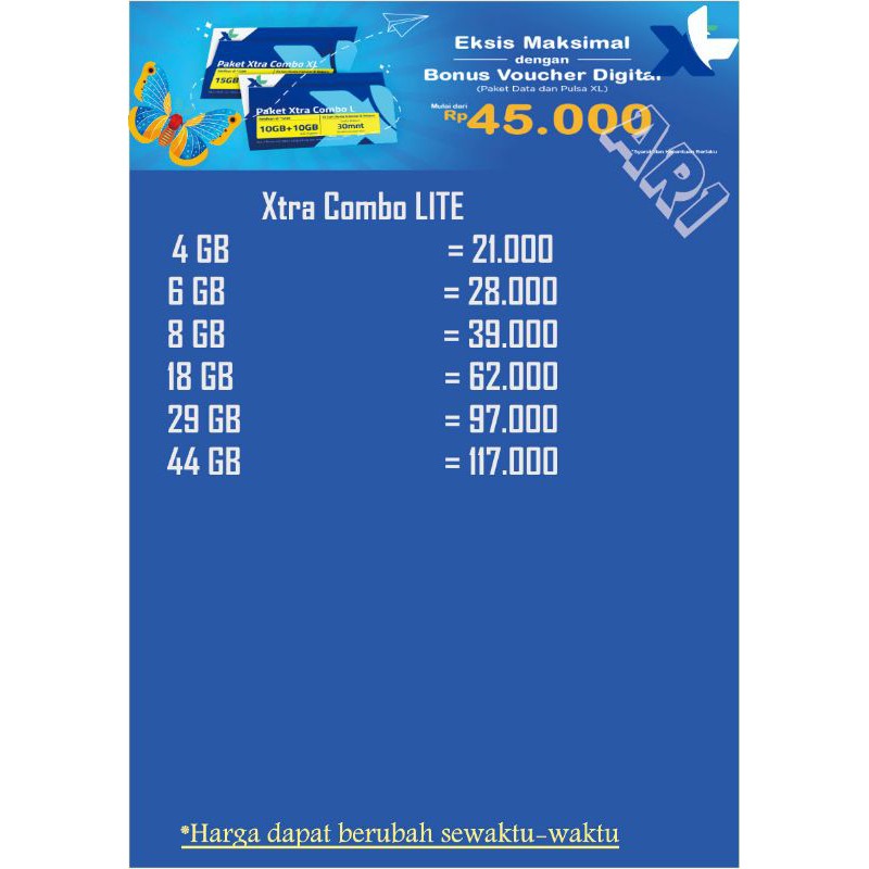 Jual Voucher Kuota Paket Data XL Xtra Combo Flex Lite Murah | Shopee Indonesia