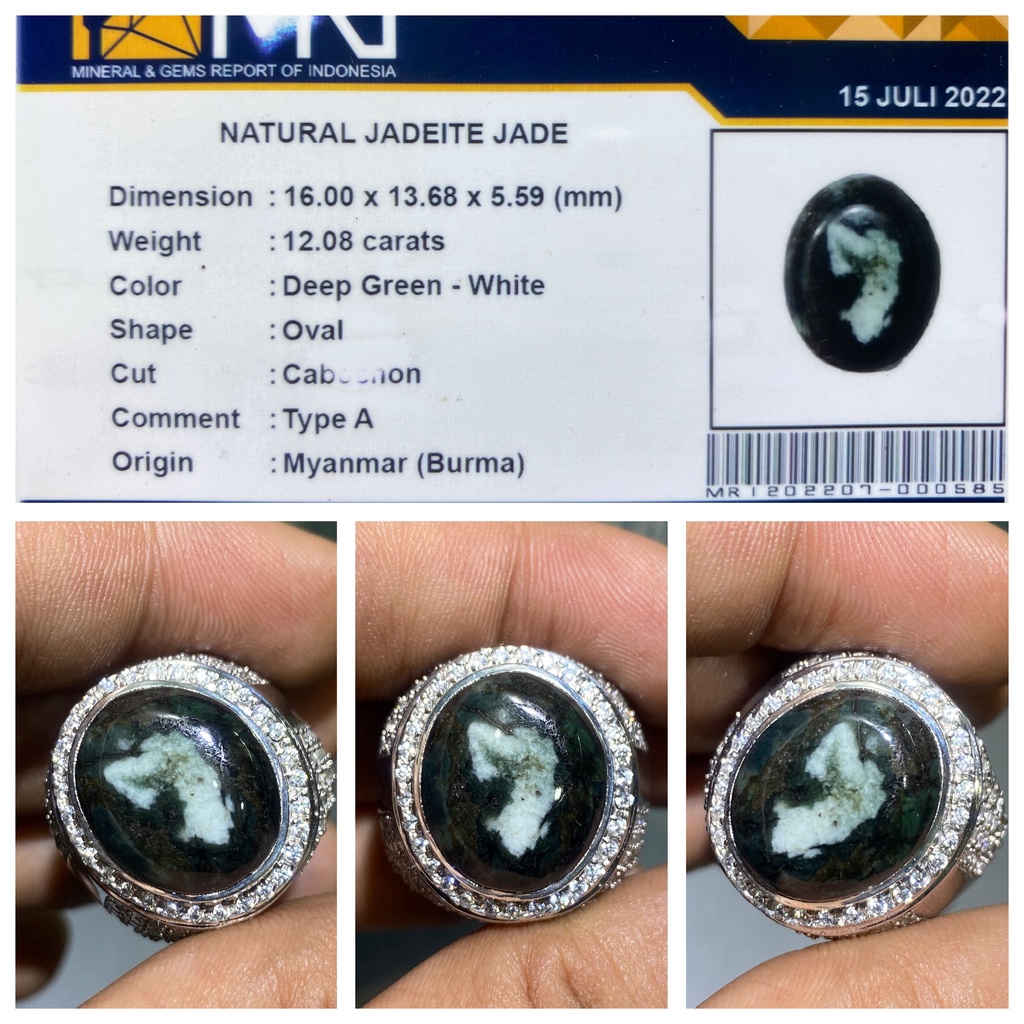 Jual Natural 12.08ct Batu Jadeite Jade Giok Burma Myanmar Angka 7 ANTIK ...